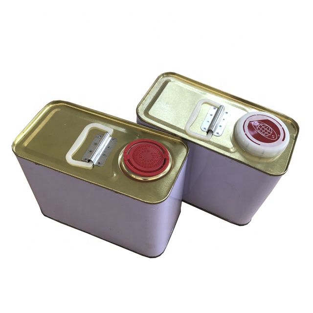 Colorful printed 1 liter metal square oil can with screw top cap/1 ...